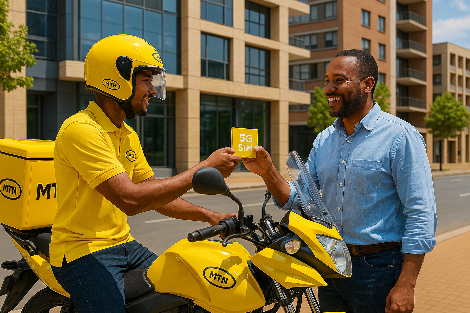 MTN Sud Africa: consegna SIM su moto a Johannesburg per attivazione 5G ...